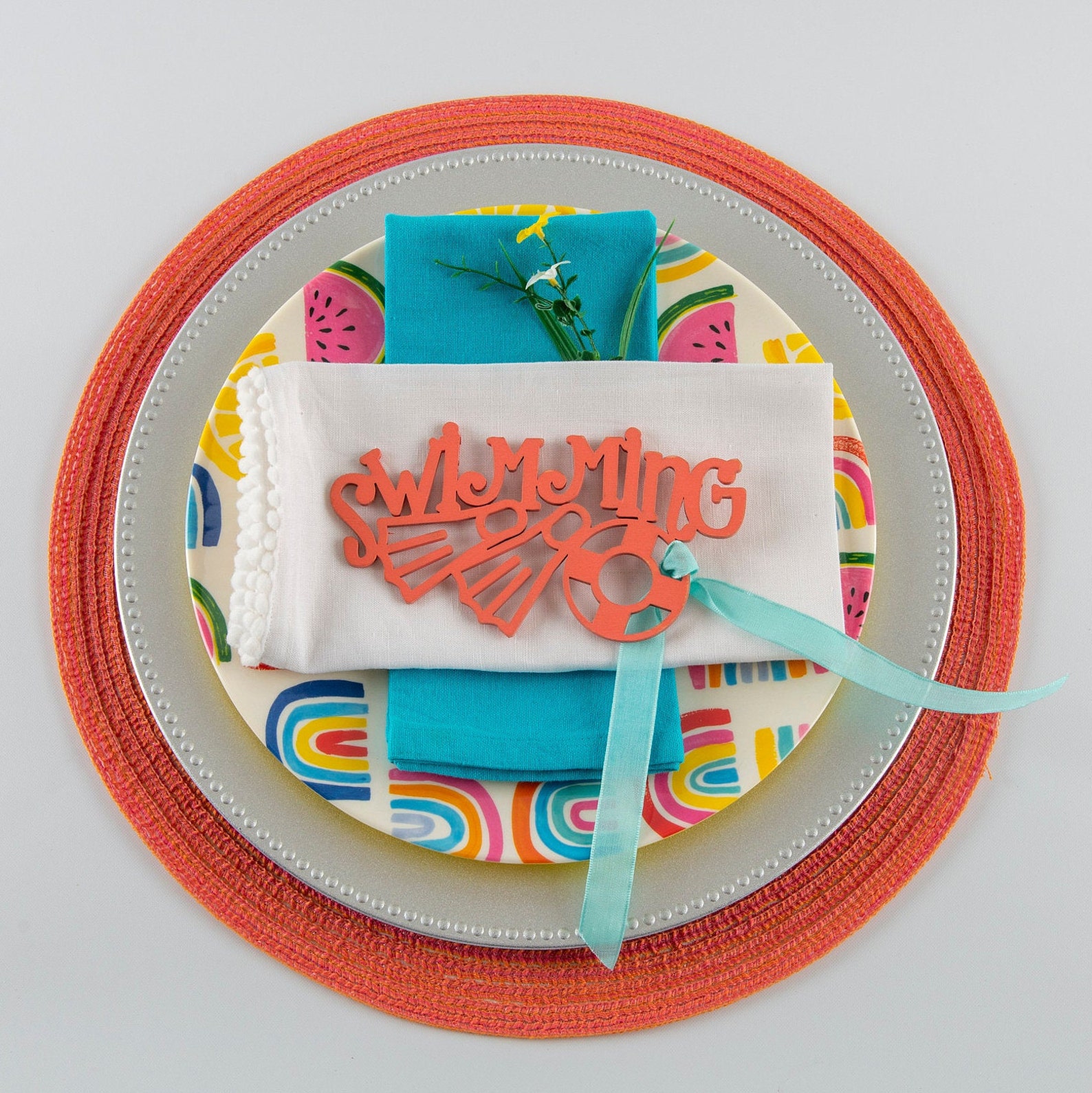 Plate Words Summer Plate Decor Table Place Setting Words - Etsy