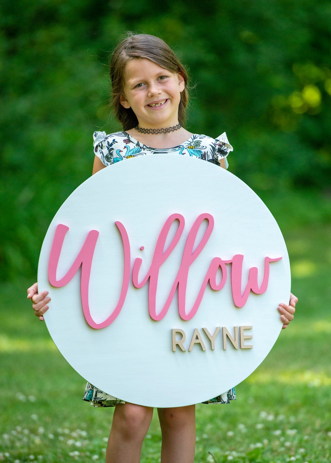 Plain Round 3D Wooden Nursery Name Sign Custom Name - Etsy
