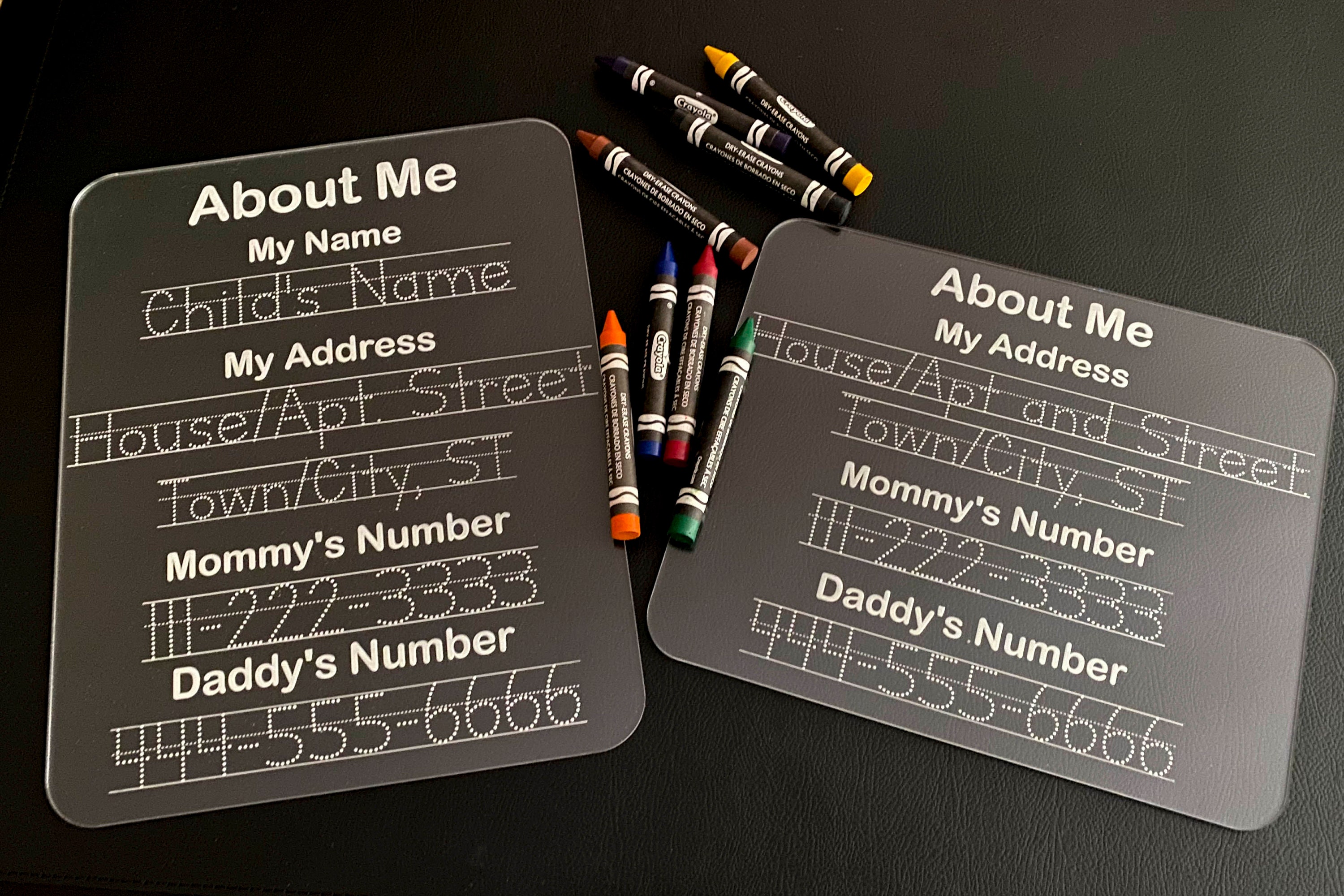 Name Address and Phone Numbers Learning Board Acrylic Dry - Etsy