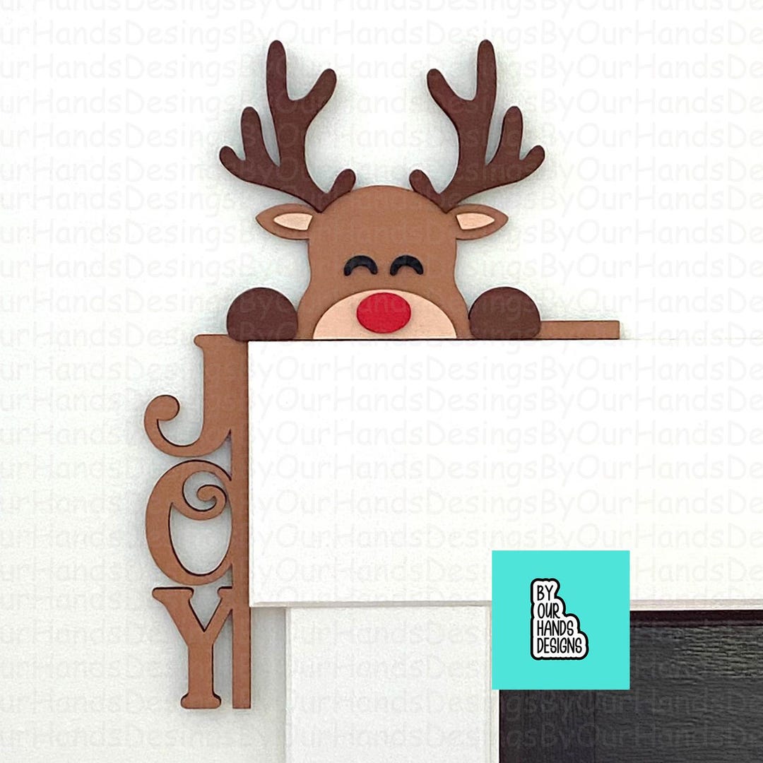 Christmas Reindeer Door Corner Decor: 3D Layered Topper - Etsy