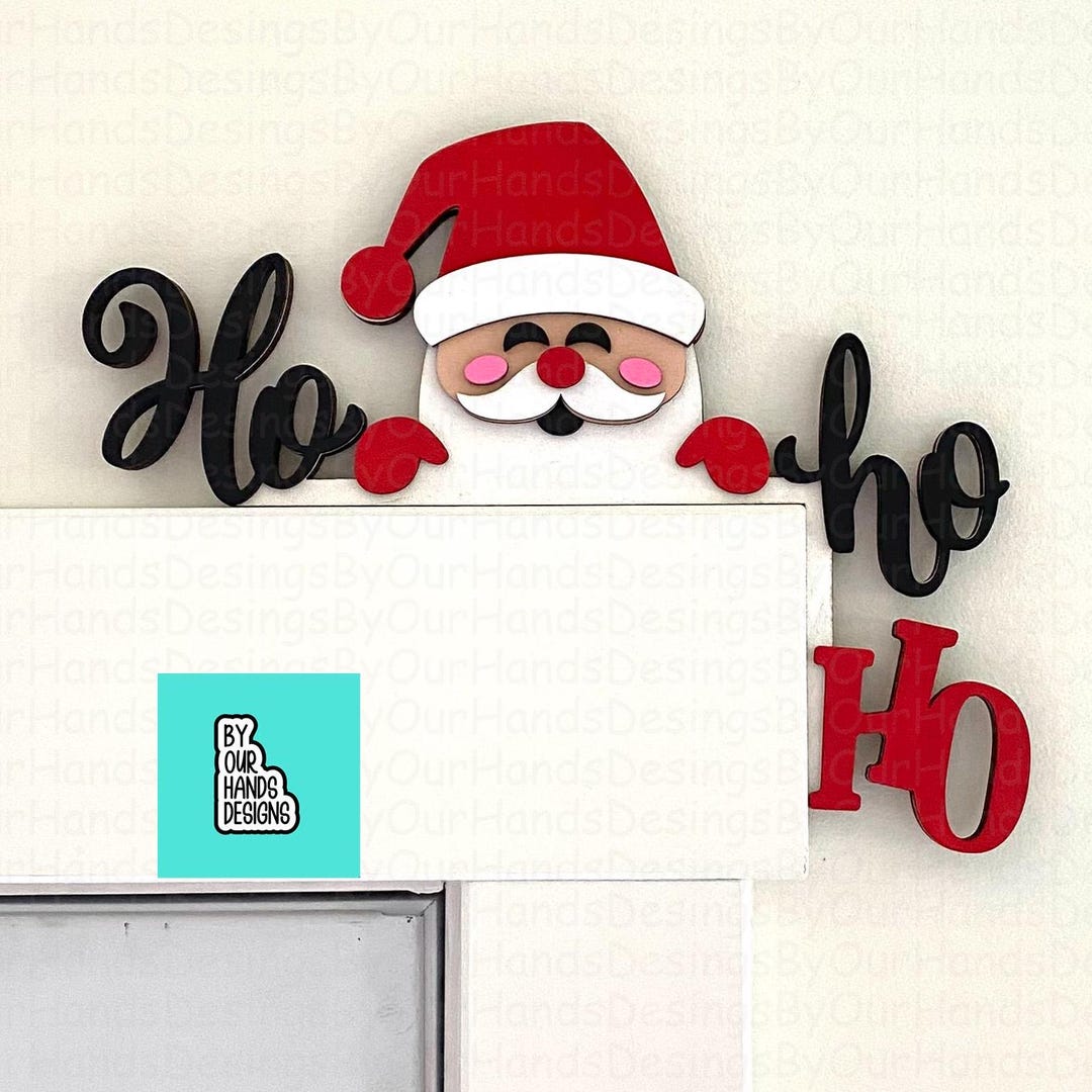 Santa Christmas Door Corner Topper: 3D Layered Wood Decor - Etsy