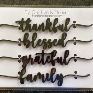 Thanksgiving Place Cards, Place Settings, Plate Words, Thankful Plate ...