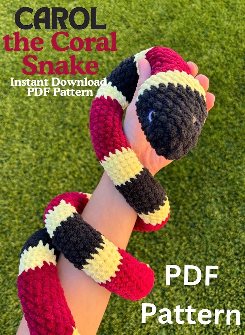 Coral Snake Crochet Pattern | Amigurumi | PDF File - Etsy