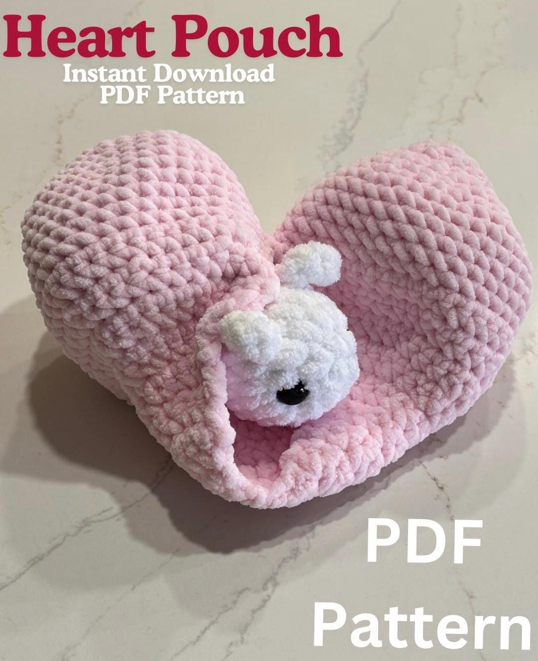 Plush Heart Pouch Crochet Pattern | Amigurumi | PDF File - Etsy