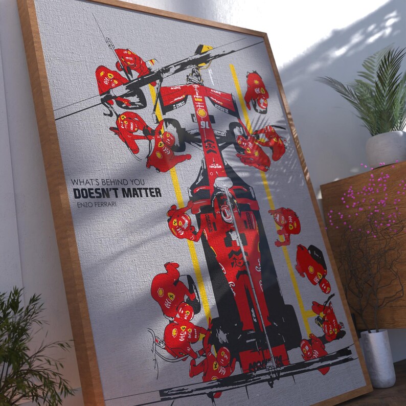 Ferrari F1 Pit Stop Poster | Formula 1 Racing Wall Art | Motorsport Car ...