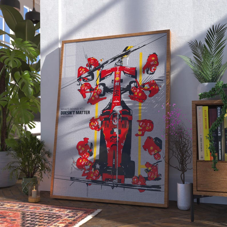 Ferrari F1 Pit Stop Poster | Formula 1 Racing Wall Art | Motorsport Car ...