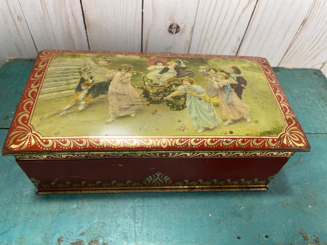 Vintage Hinged Biscuit Tin Box, Mcvitie and Price Edenburgh, Bureau Box ...