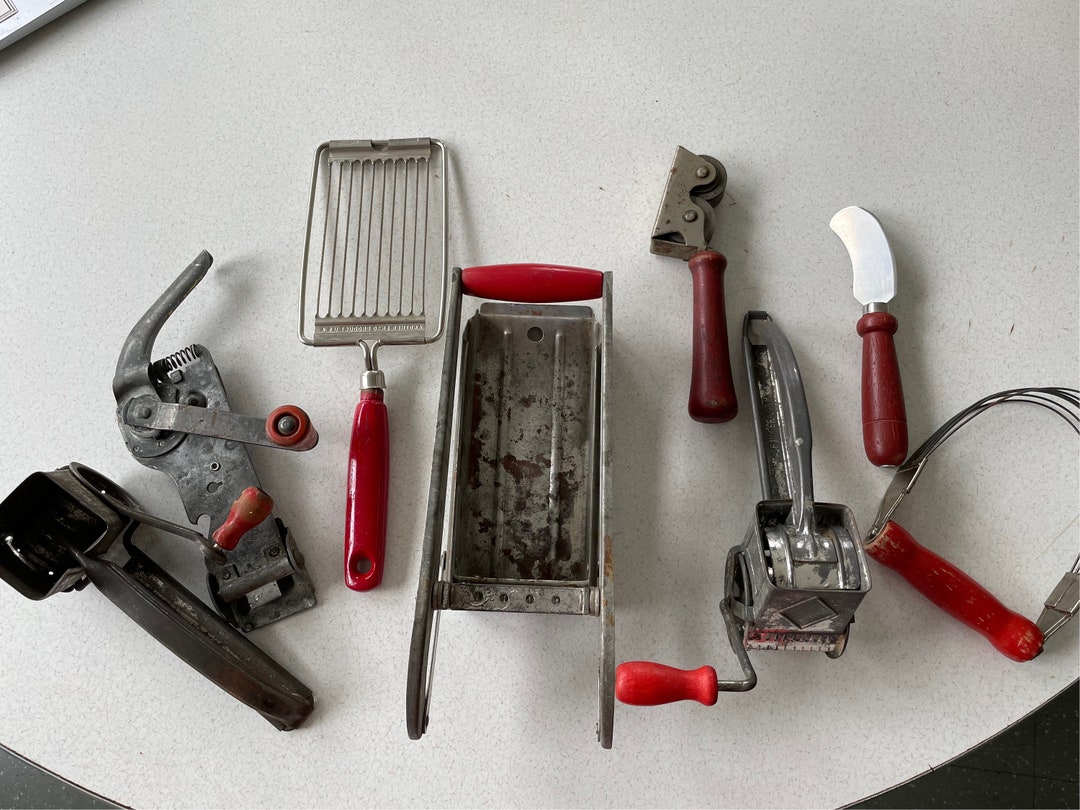 Vintage Red Handle Kitchen Hand Tools, Farmhouse Kitchen, Buyers Choice ...