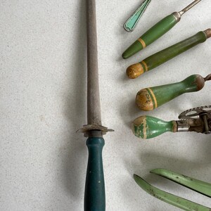 Vintage Green Handle Kitchen Hand Tools, Larger Sizes, Farmhouse ...