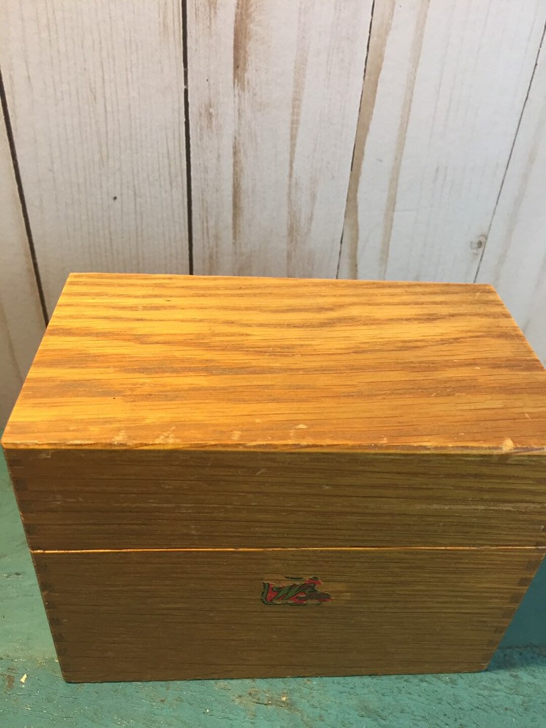 Country Kitchen Box, Vintage Recipe Box, WEIS Recipe Box, Wooden Recipe ...