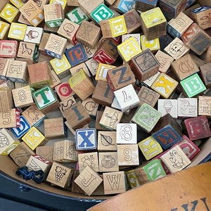 Vintage Wooden Alphabet Letter Blocks, Custom Order or Buys Choice ...