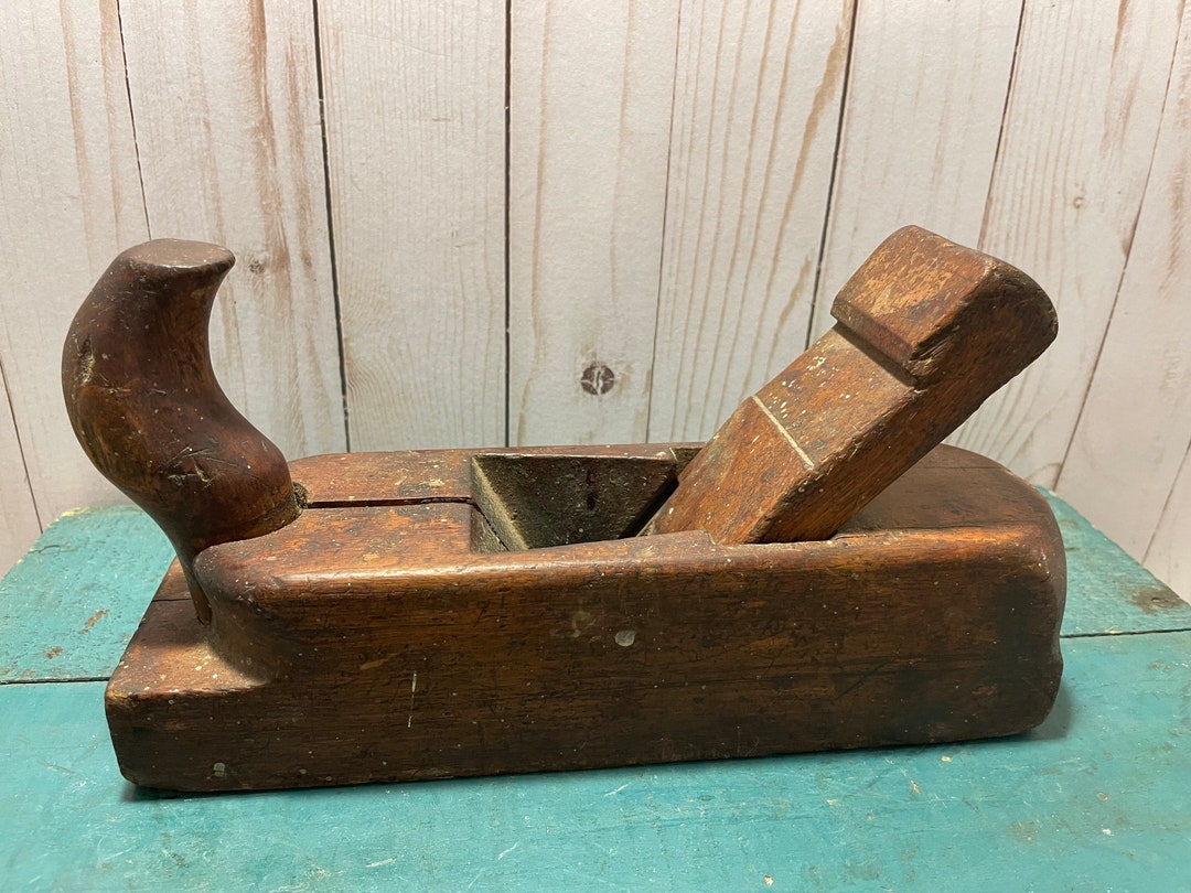 Antique Wooden Plane, Primitive Wood Tools, Man Cave, Industrial Chic ...
