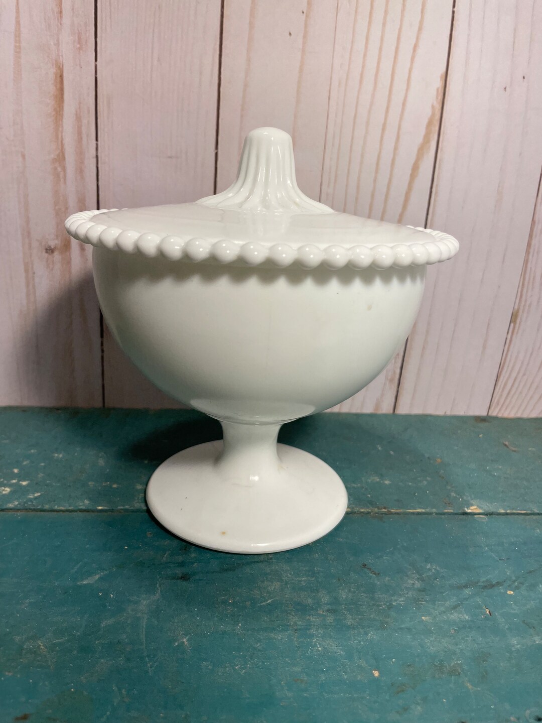 Vintage Mid Century Compote With Lid, Milk Glass, Westmoreland, Vintage ...