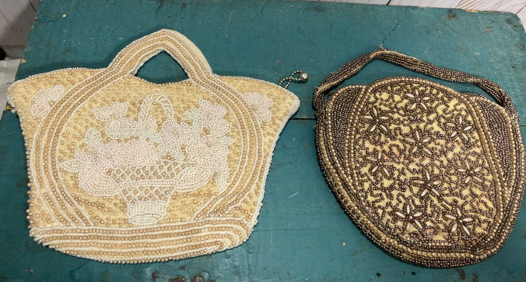 Vintage Beaded Purses, Art Deco Style Clutch Bag, Flapper Style ...