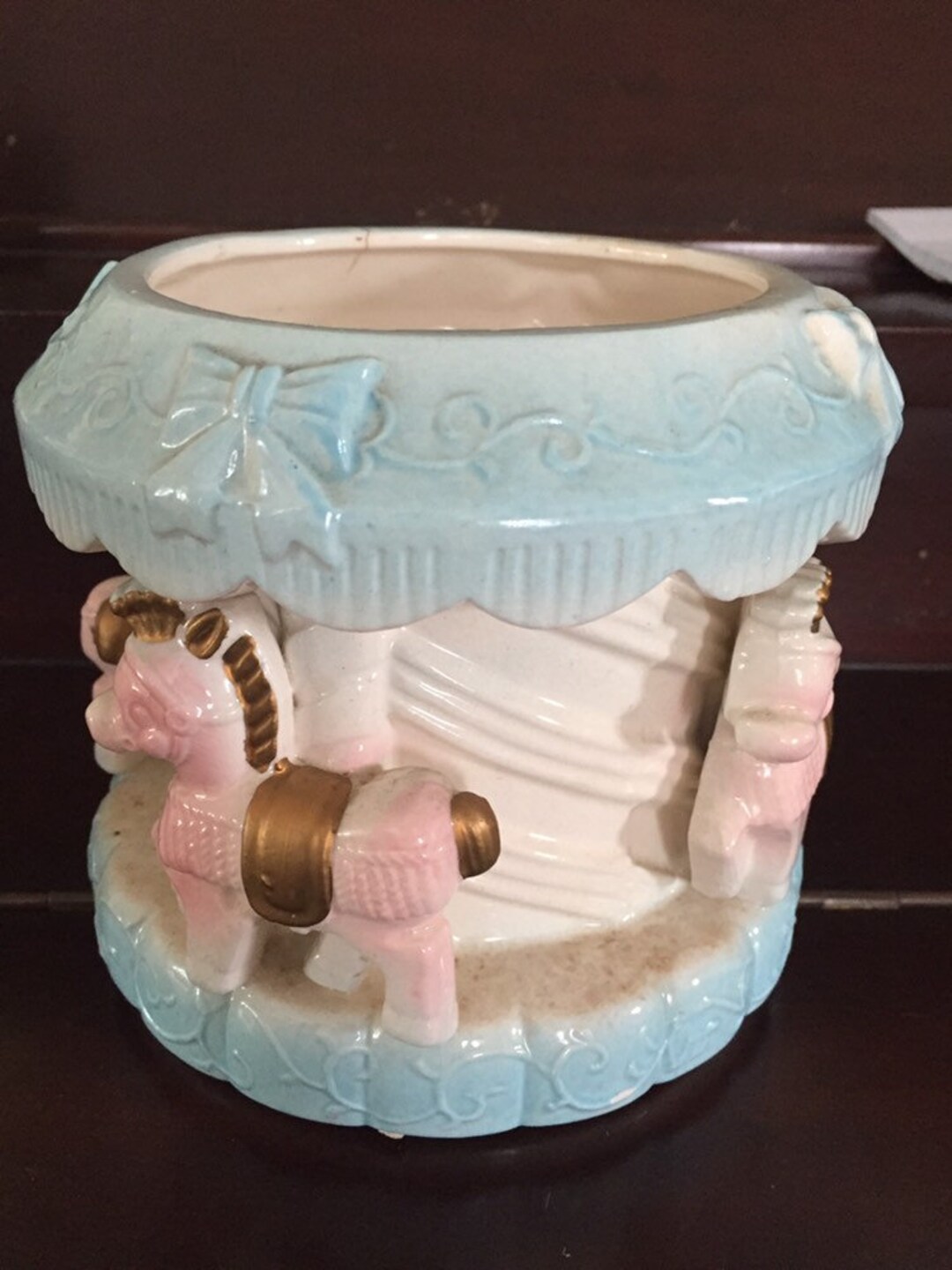 Nursery Planter, Carousel Planter, Merry Go Round, Vintage Planter ...