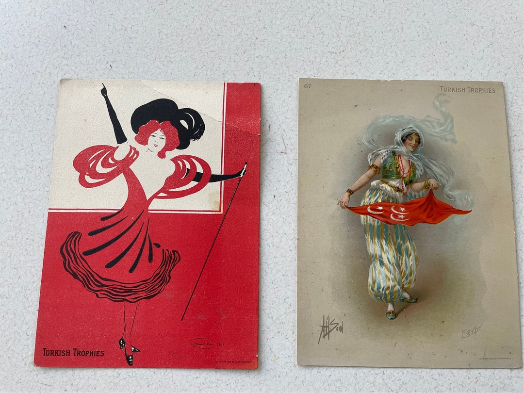 Antique Cigarette Tobacco Trading Cards, Turkish Trophies Ladies in ...