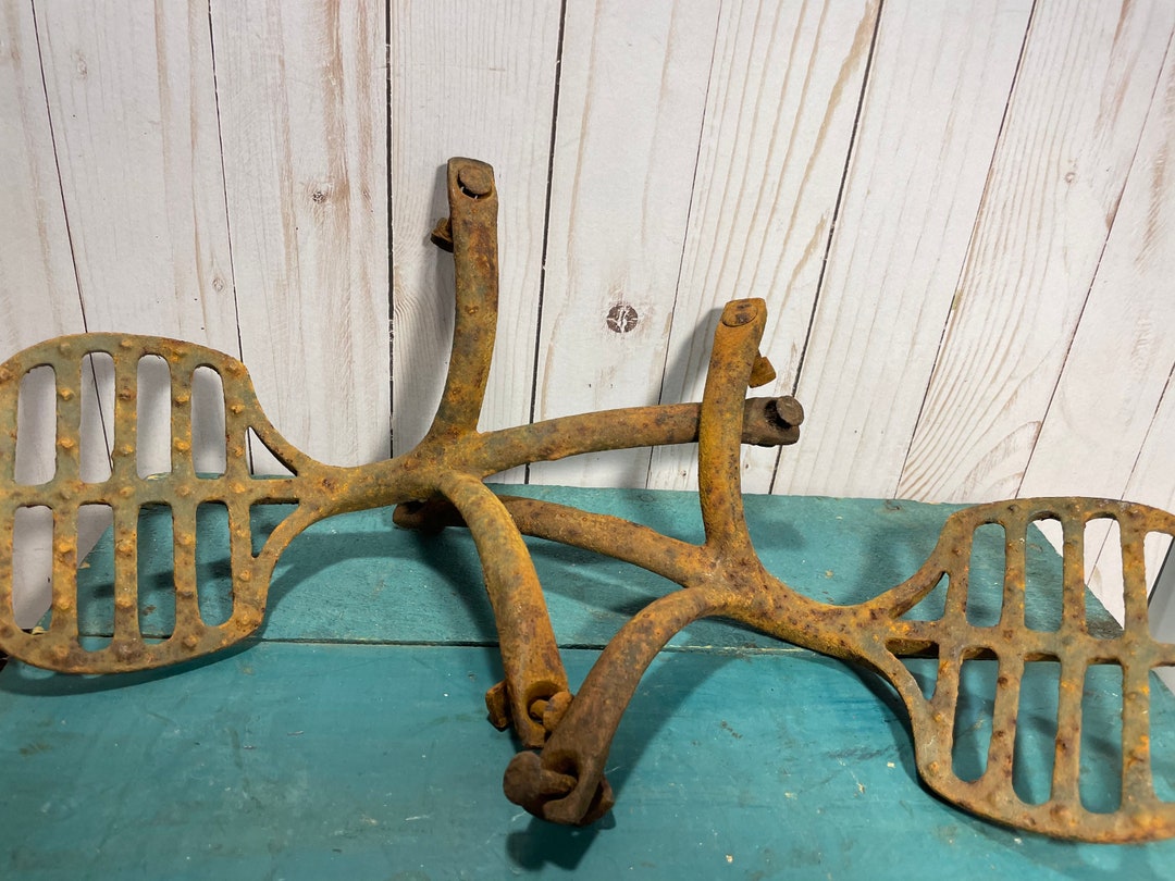 A Pair of Antique Cast Iron Buggy Carriage Steps, Square Style ...