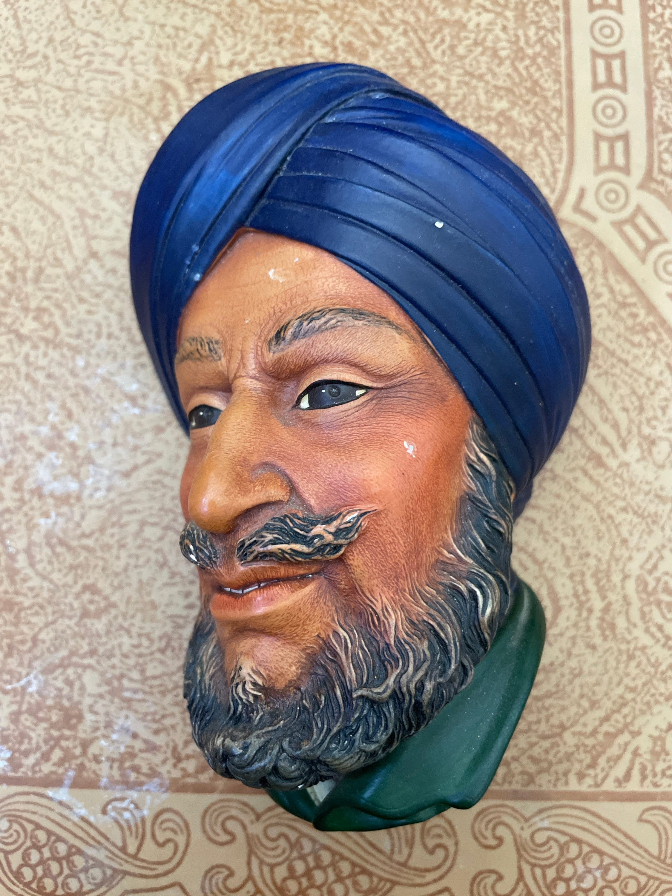 Vintage Bosson Chalkware Bust Wall Hanging Made in England - Etsy