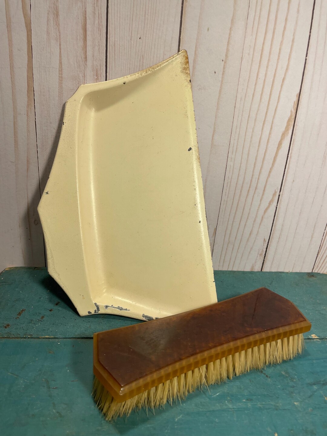 Vintage Painted Crumb Catcher, Dust Pan, Crumb Sweeper, Tortoiseshell ...