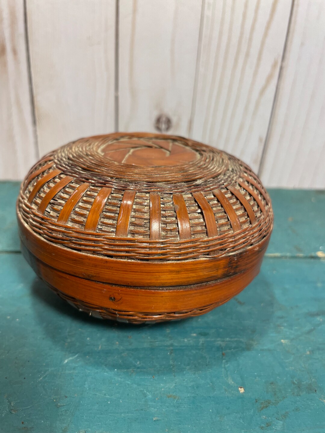 Antique Chinese Sewing Basket, Unusually Small Size, Woven Basket With ...