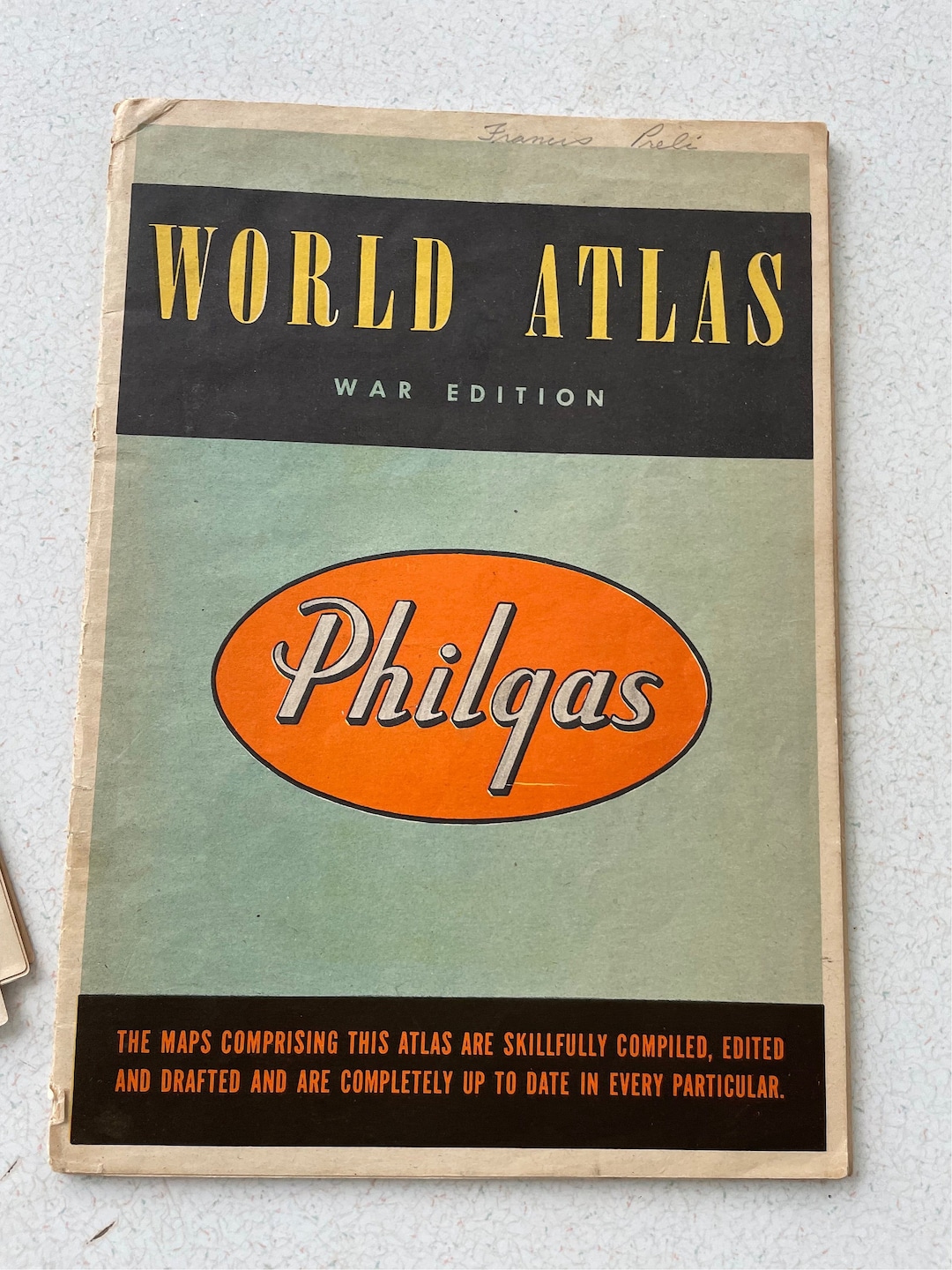 Vintage War Edition World Atlas, Phillips Petroleum Company, Philgas ...