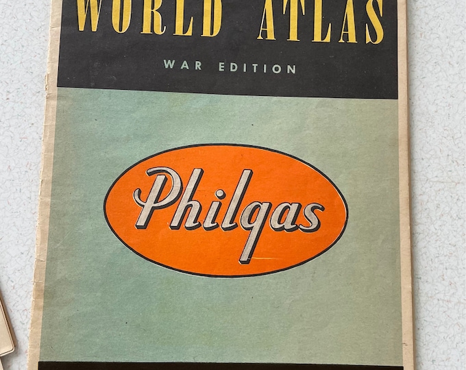 Vintage War Edition World Atlas, Phillips Petroleum Company, Philgas ...