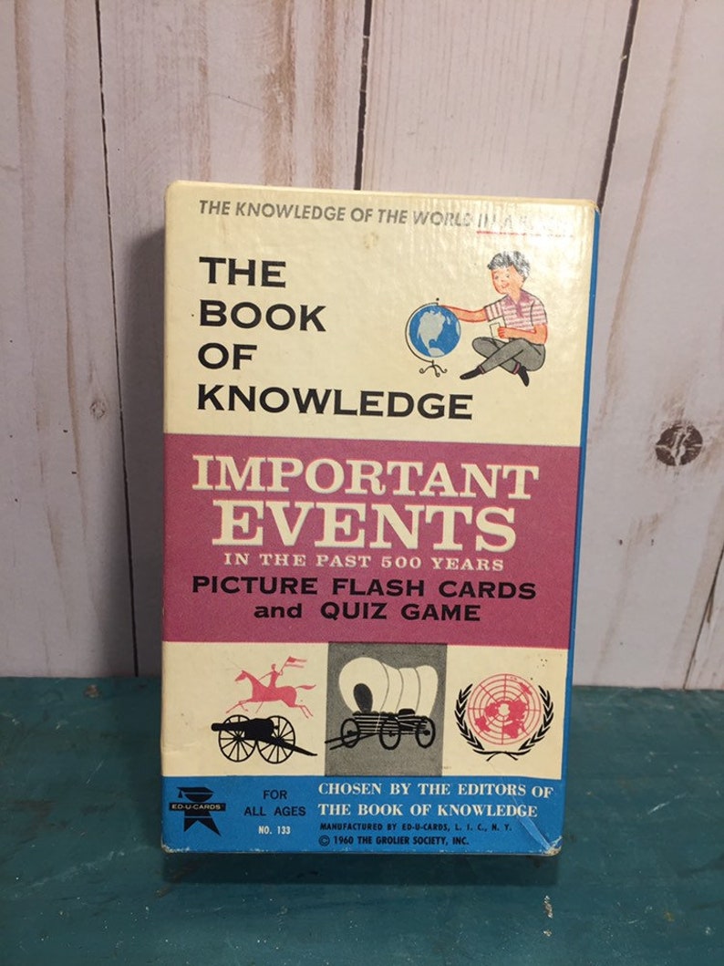 Vintage 1960 Game Book of Knowledge Picture Flash Cards - Etsy