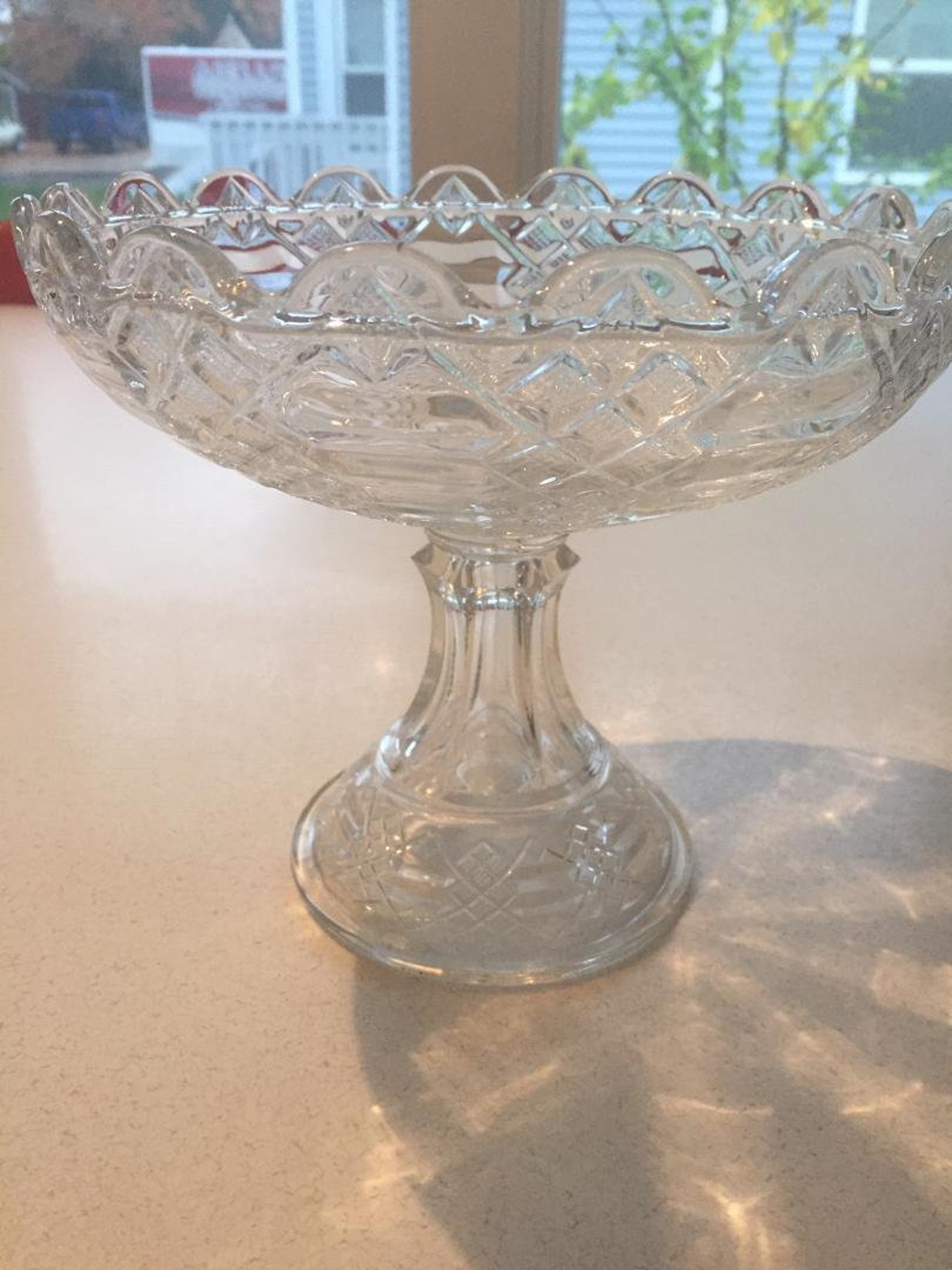 Clear Pressed Glass Candy Dish / Compote Vintage Mid Century - Etsy