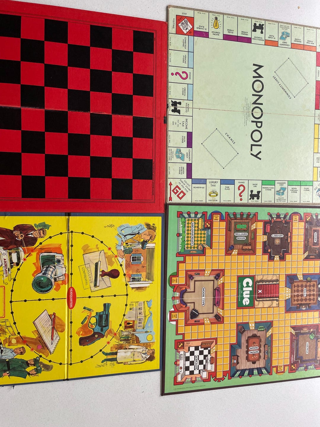 Vintage Game Boards, Game Room Room Decor, 4 Game Boards for Wall ...