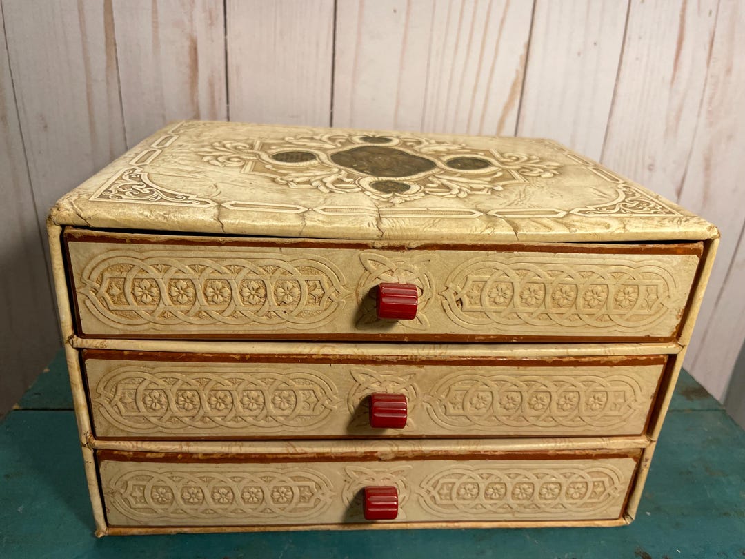 Antique Handkerchief Box, Vintage Vanity, Bedroom Storage, Jewelry Box ...