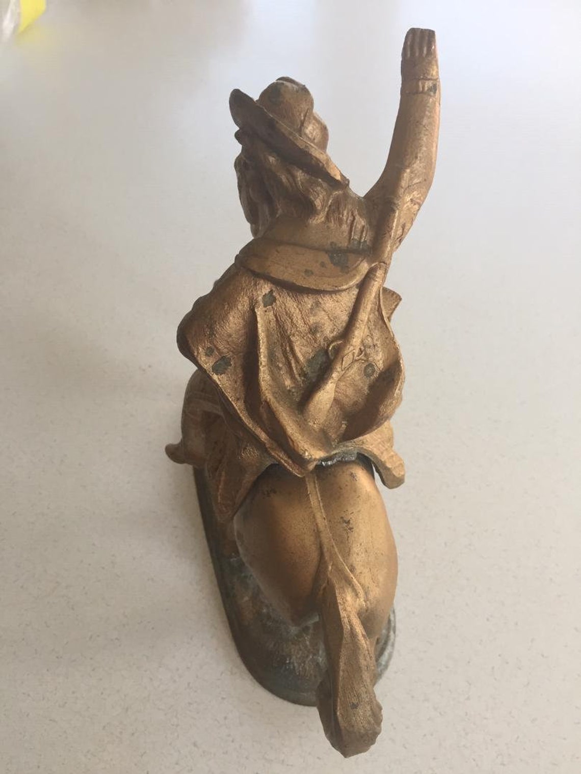 Victorian Cast Spelter Clock Topper Alloy Metal Man on a - Etsy