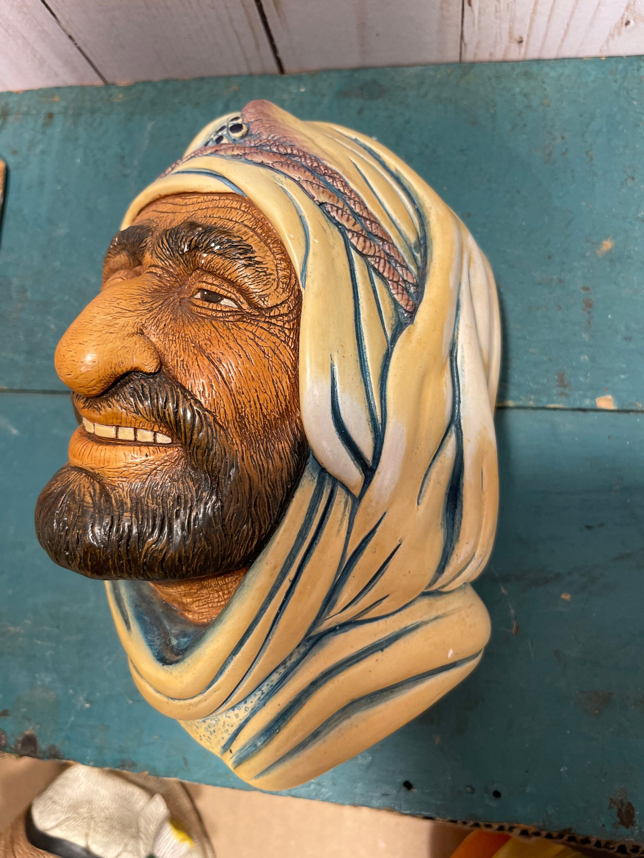 Vintage Bosson Style Chalkware Bust Wall Hanging Made in - Etsy