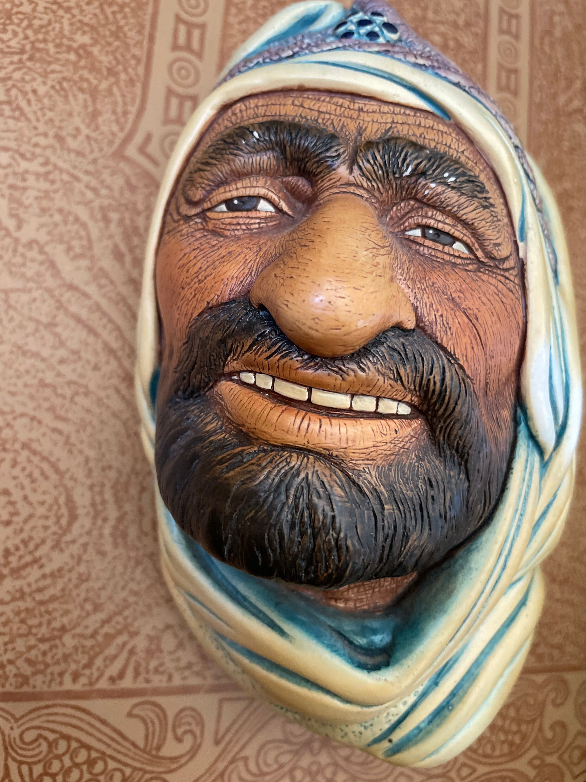 Vintage Bosson Style Chalkware Bust Wall Hanging Made in - Etsy