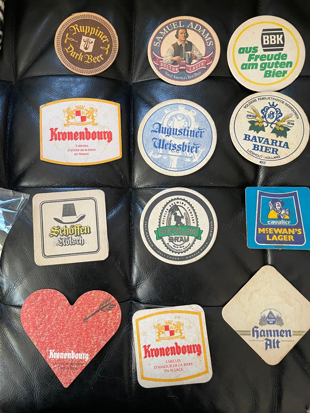 Vintage Beer Coasters, a Dozen Beer Coasters, Barware, Brewery, Beer ...