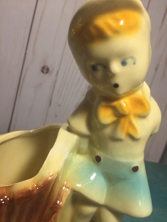Vintage Figural Planter Figure of a Little Boy Perfect for | Etsy