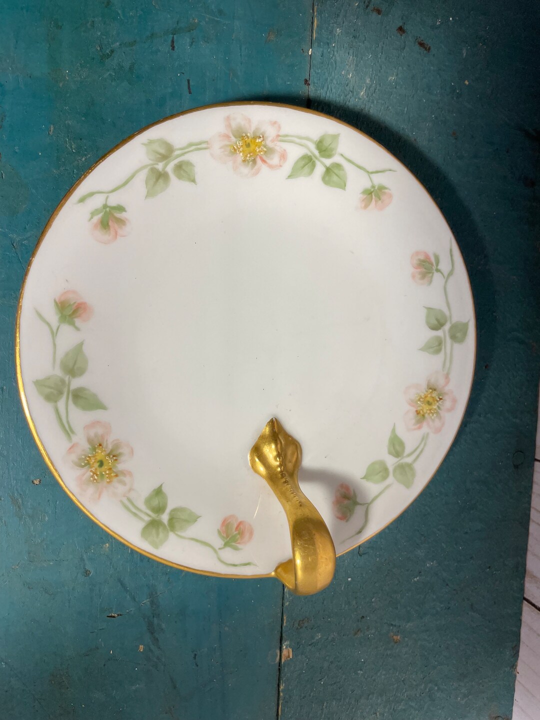 Vintage Porcelain Dish With Finger Handle, Signed and Numbered, Lemon ...