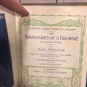 Antique Childrens Storybook, Adventures of a Brownie, Ephemera ...