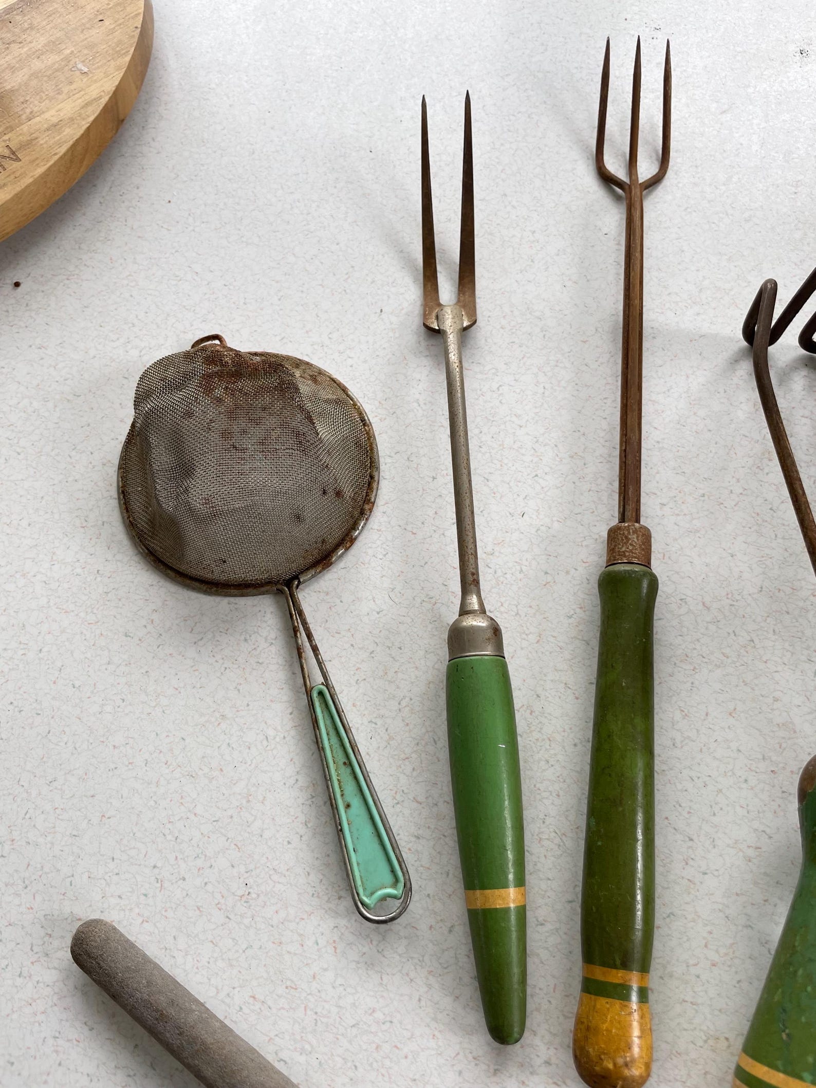 Vintage Green Handle Kitchen Hand Tools, Larger Sizes, Farmhouse ...