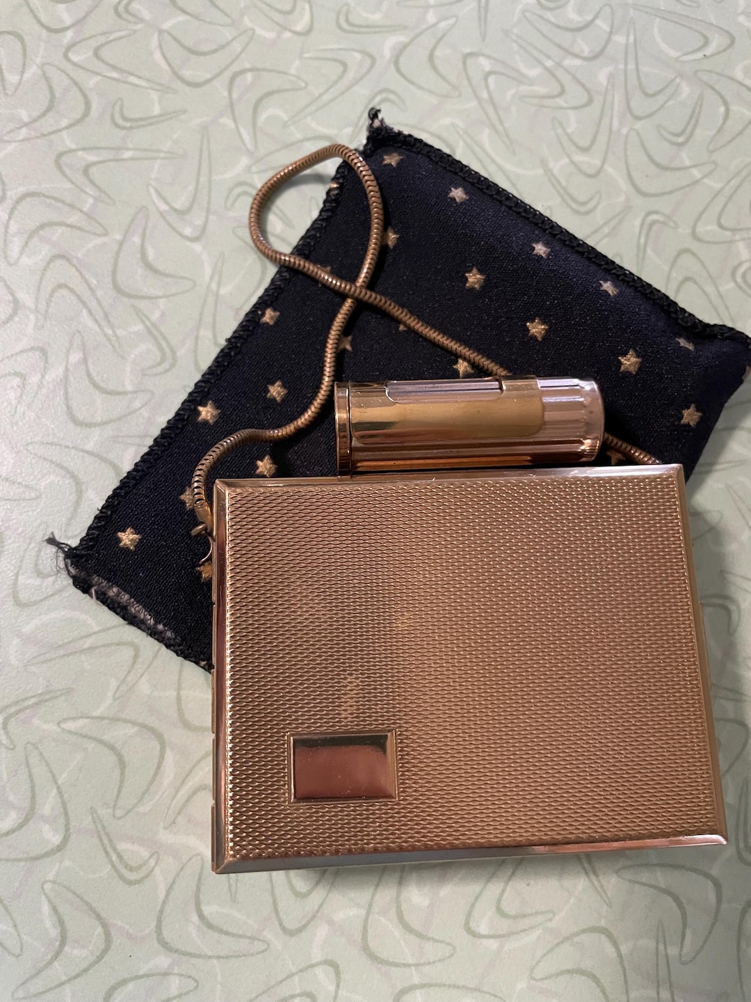 Vintage Goldtone Kigu Compact Cigarette Case With Carry Chain, Vintage ...