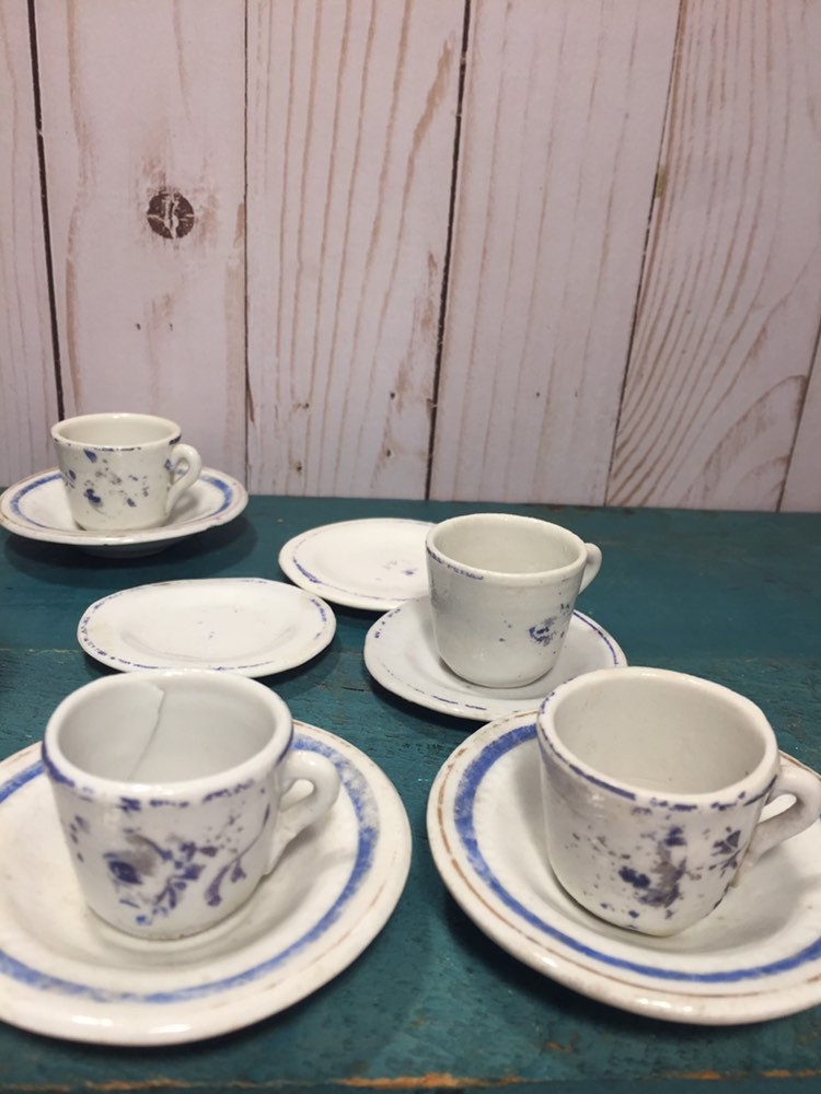 Victorian Toy Tea Set Doll Dishes Porcelain Tea Set Child | Etsy