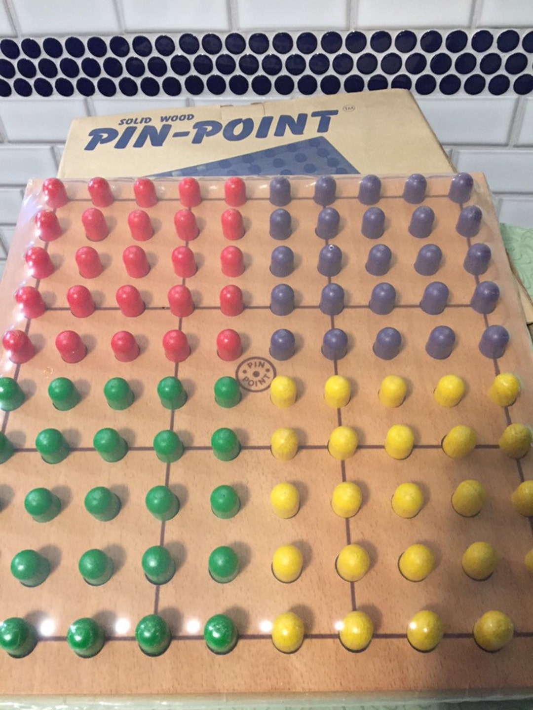 Vintage Game, Pin-point, Solid Wood Game, Game of Strategy, New in Box ...