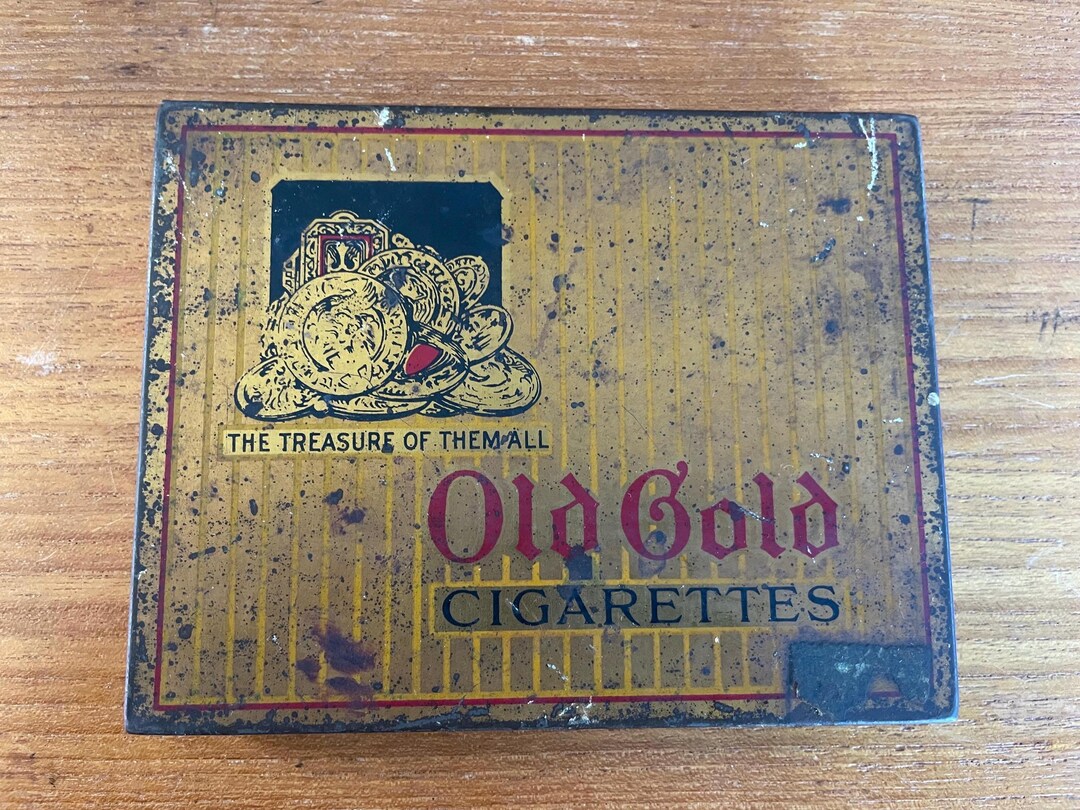 Vintage Old Gold Cigarette Case, Cigarette Tin, Excellent Condition ...