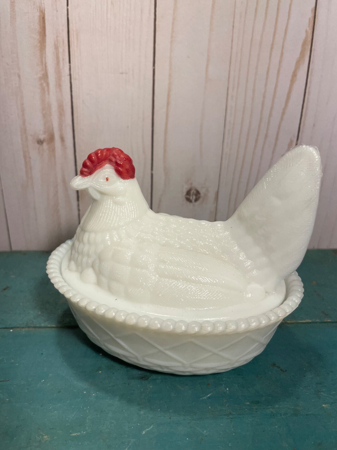 Vintage Chicken on Nest Candy Dish, Hazel Atlas, Country Kitchen - Etsy