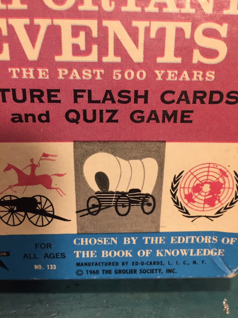 Vintage 1960 Game Book of Knowledge Picture Flash Cards - Etsy