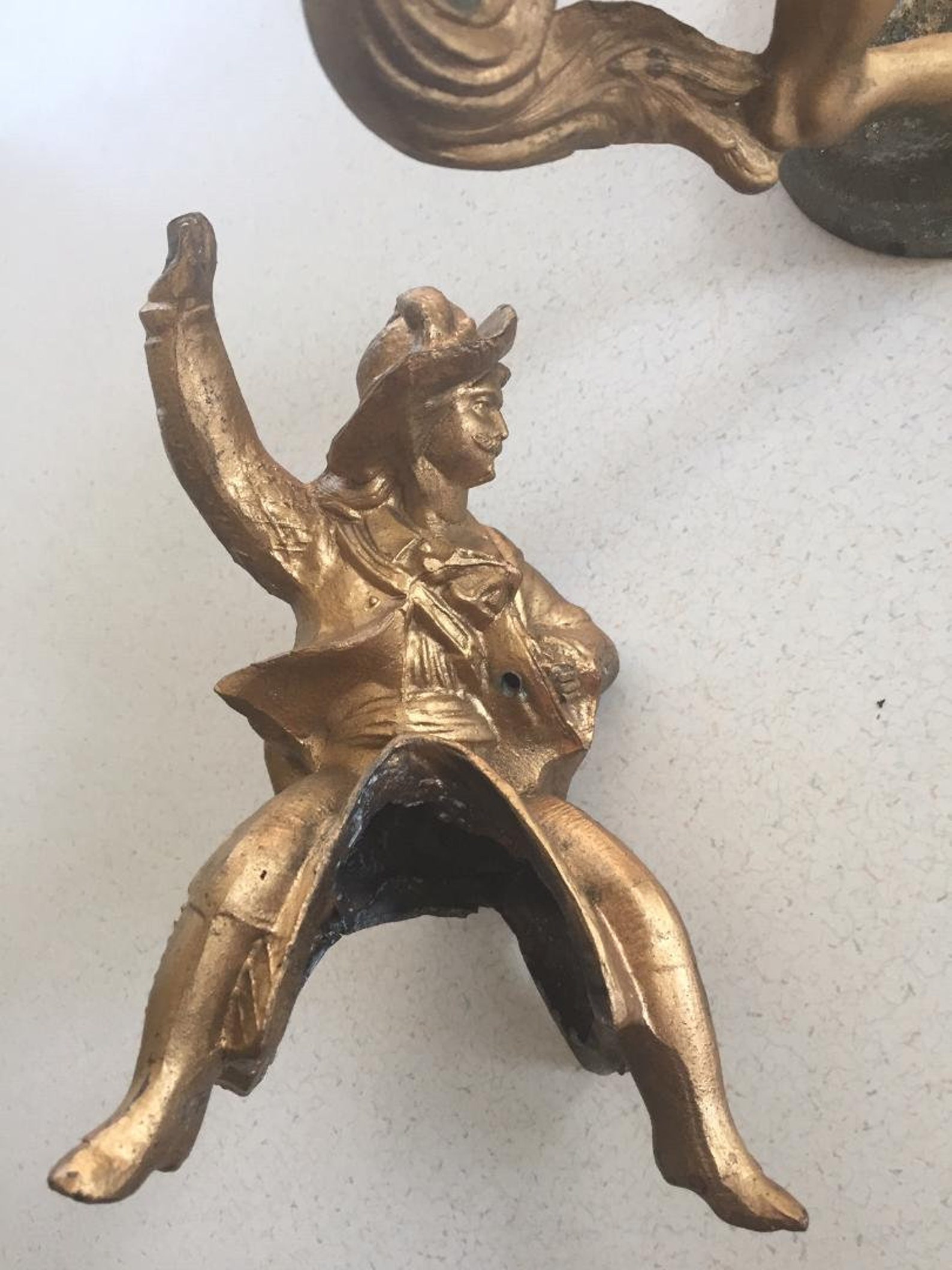 Victorian Cast Spelter Clock Topper Alloy Metal Man on a - Etsy