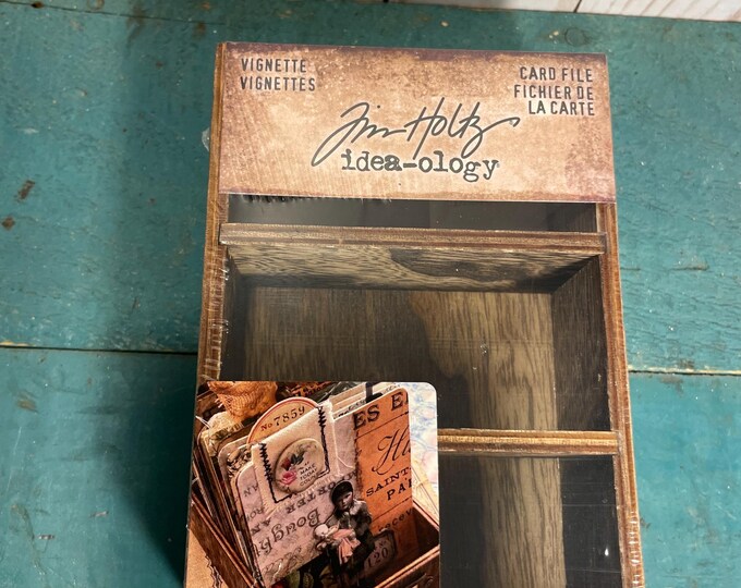 Tim Holtz Idea-ology Vignette Card File, New Old Stock, Divided Wood ...