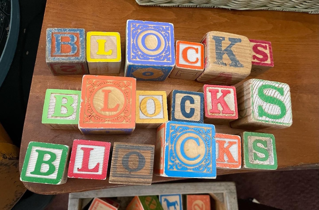 Vintage Wooden Alphabet Letter Blocks, Custom Order or Buys Choice ...