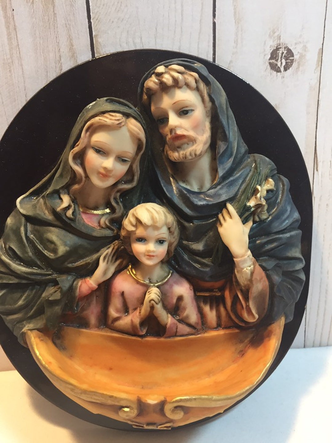 Religious Theme Wall Pocket, Holy Water Font, Wall Vase, Housewarming ...