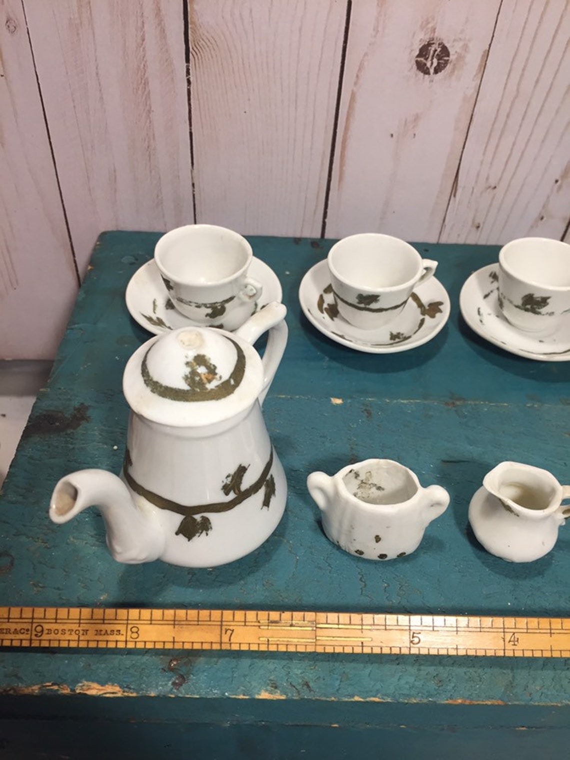 Victorian Toy Tea Set Doll Dishes Porcelain Tea Set Vintage - Etsy