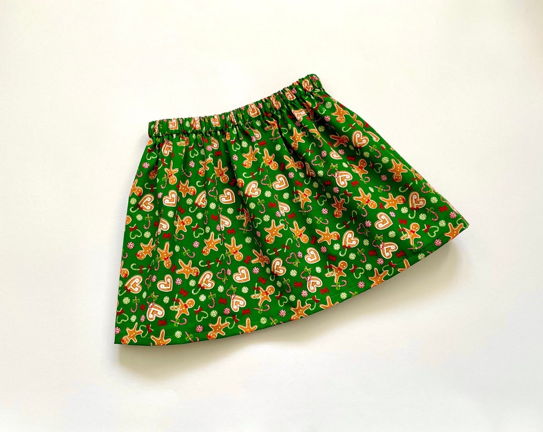 Gingerbread Skirt Christmas Skirt Festive Clothing Green Skirt ...